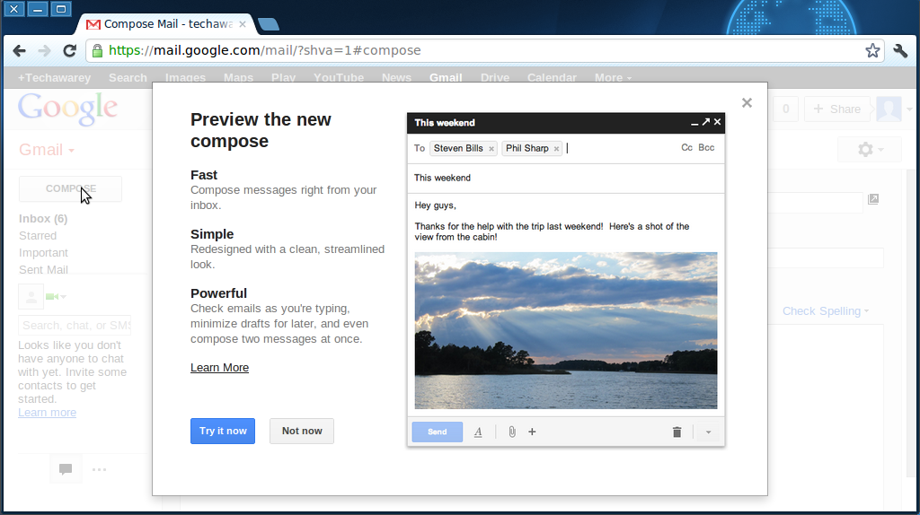 Gmail-New Compose Window – Techawarey